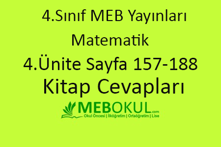 4.sınıf MEB Yayınları Matematik Ders Kitabı 4.Ünite Sayfa 157-188 ...